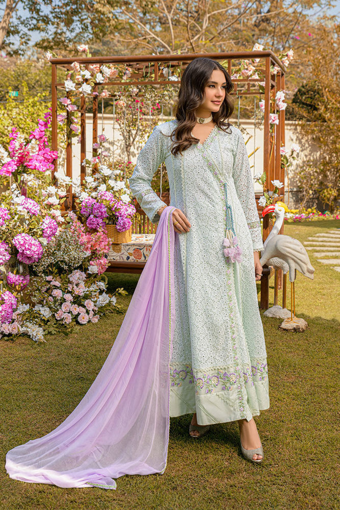 Fatima Khan Official | Mint Chikan Angarkha